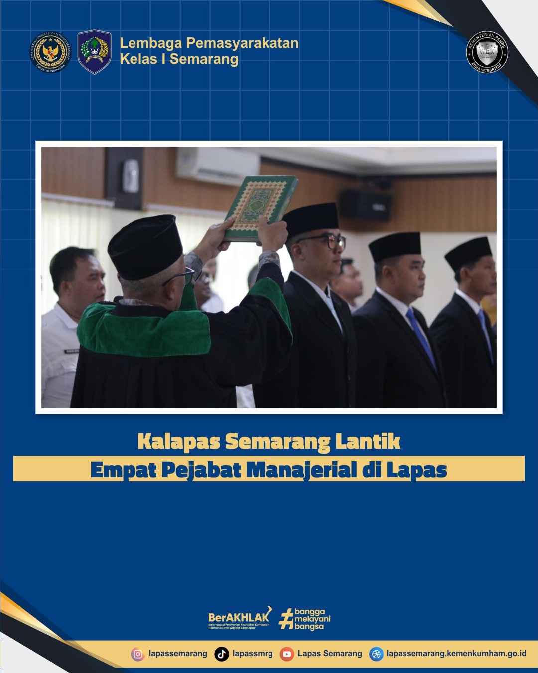 Kalapas Semarang Lantik Empat Pejabat Manajerial Lapas - Berita Lapas ...